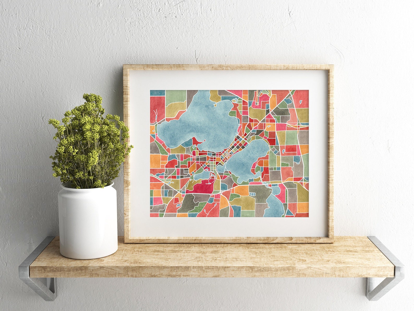 Madison Wisconsin Map Watercolor Print Graduation Gift Dorm - Etsy