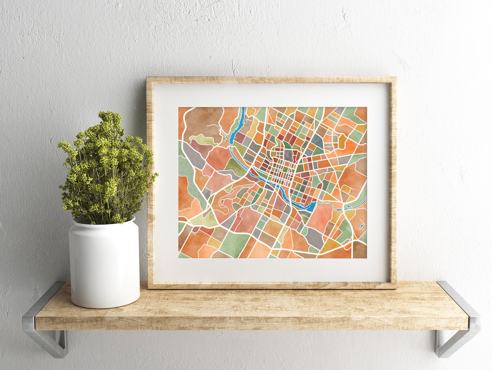 Austin Texas Map Art Watercolor Print Graduation Gift | Etsy