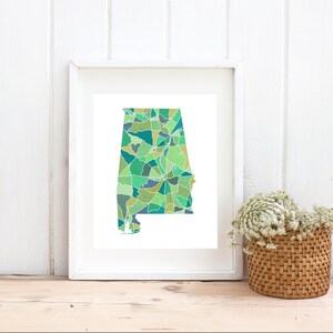 Alabama Map, State Map Prints, Watercolor Painting, Alabama Watercolor ...