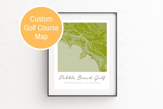 Personalized Golf Course Map Custom Map Art Print Golf Gifts | Etsy