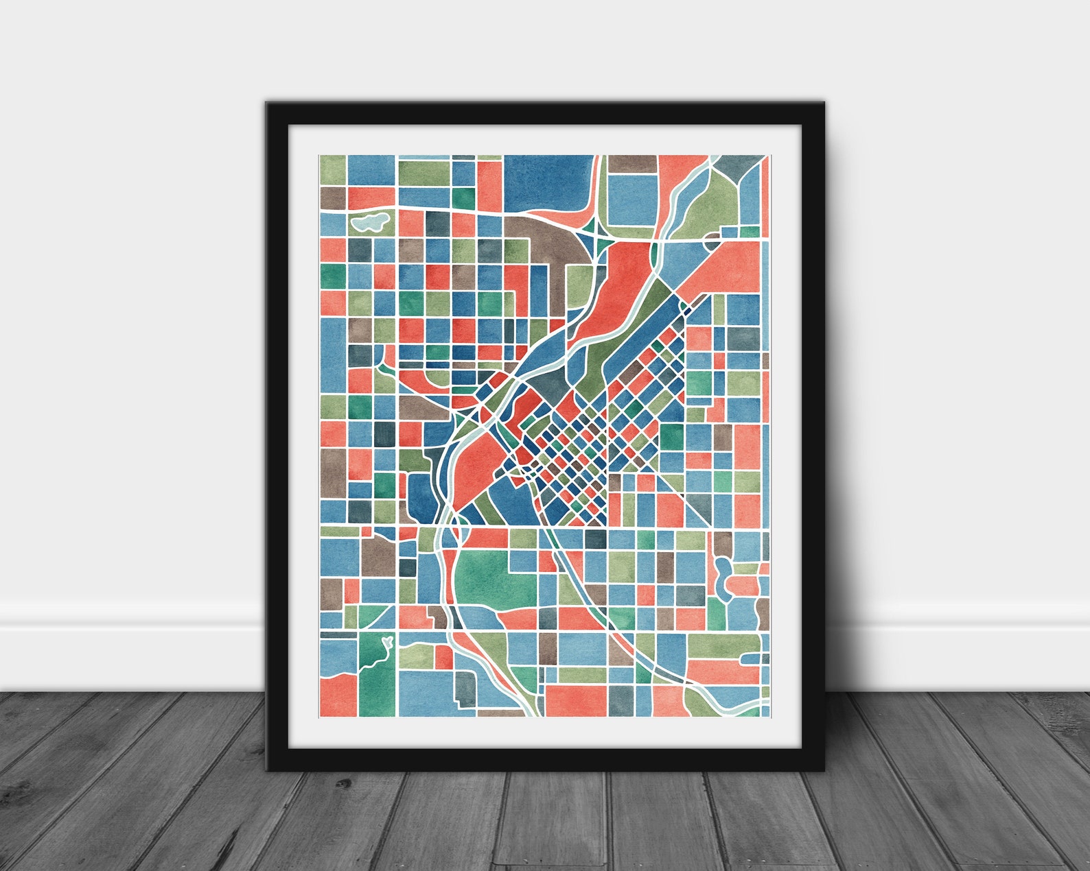 Denver Map Watercolor Print Denver Watercolor Colorado | Etsy