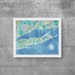 Long Island Map, Watercolor Print, Long Beach Wall Art, New York ...
