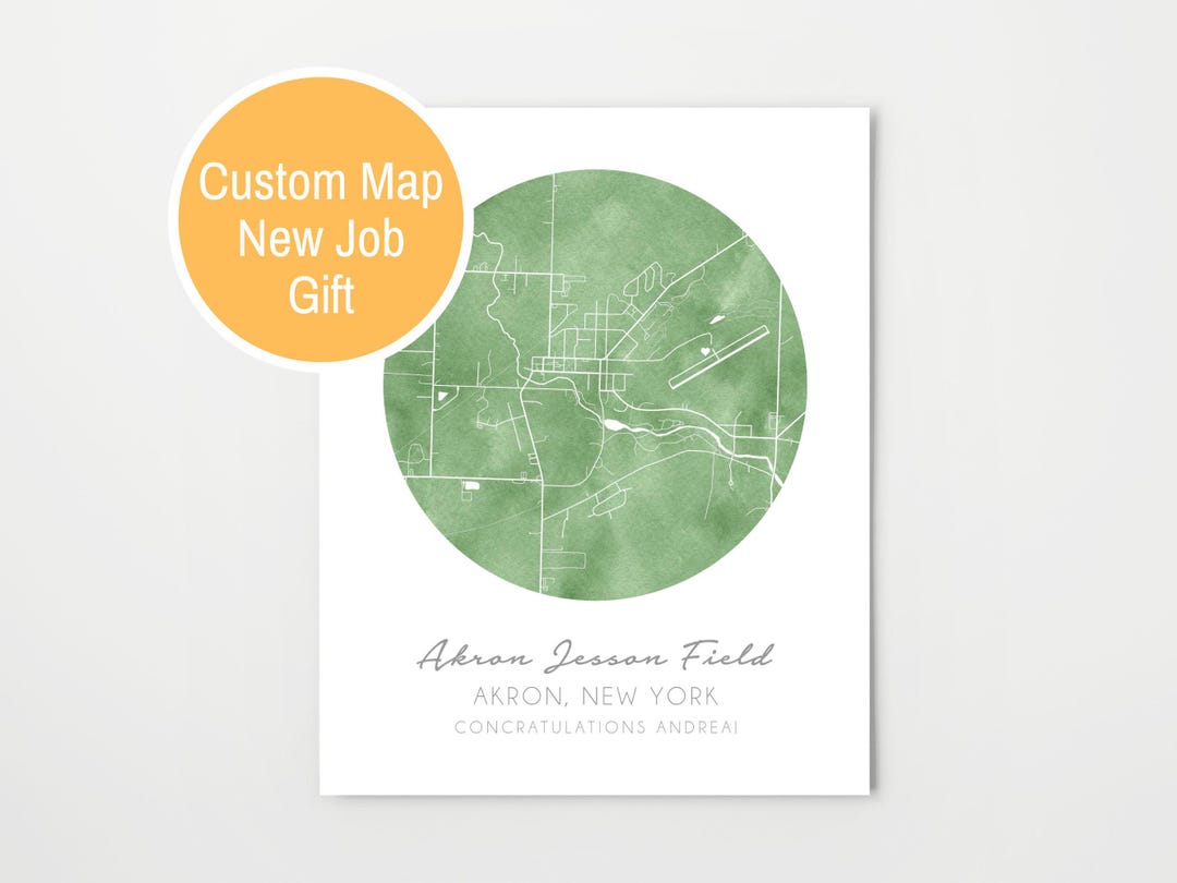 Custom Map, New Job Gift, Watercolor Print, Employee Gift - Etsy