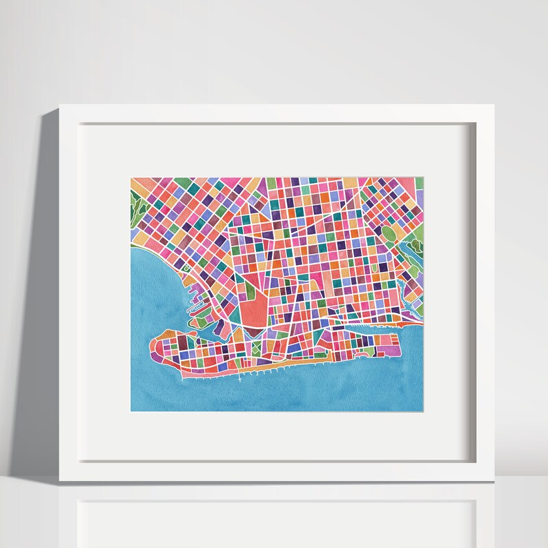 Coney Island Map, New York Watercolor Print - Etsy