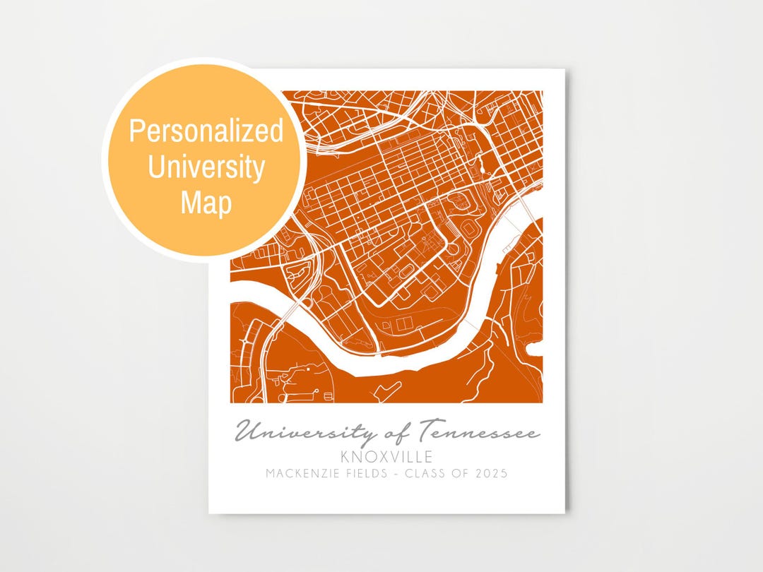 Personalized University Map, Custom Map, College Campus, Dorm Decor ...