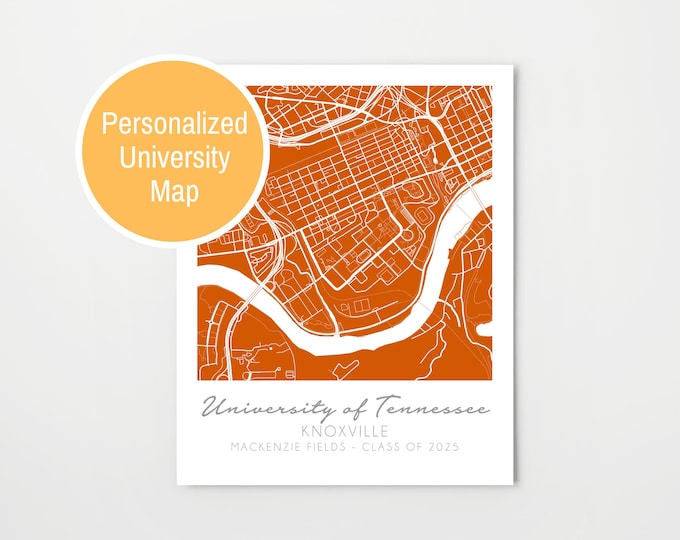 Personalized University Map, Custom Map, College Campus, Dorm Decor ...
