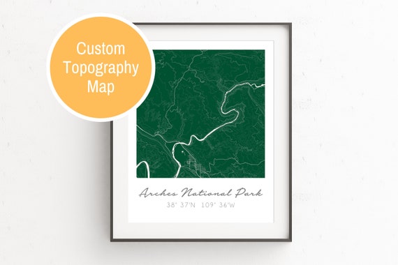Custom Map Topography Personalized Map Topographic Map | Etsy