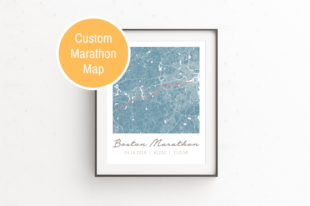 Personalized Marathon Map, Running Gifts for Men, Runner Gifts for ...