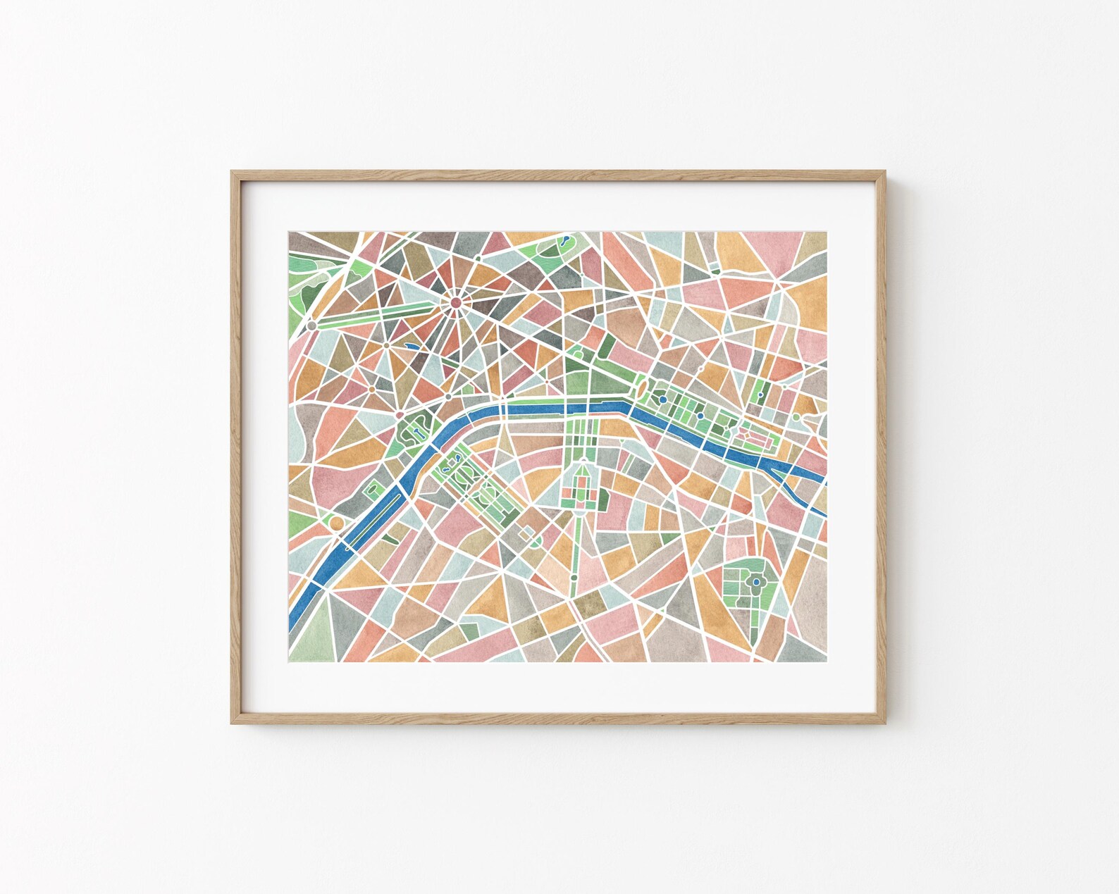 Paris Map, Watercolor Wall Art, Anniversary Gift, France Map, Paris ...