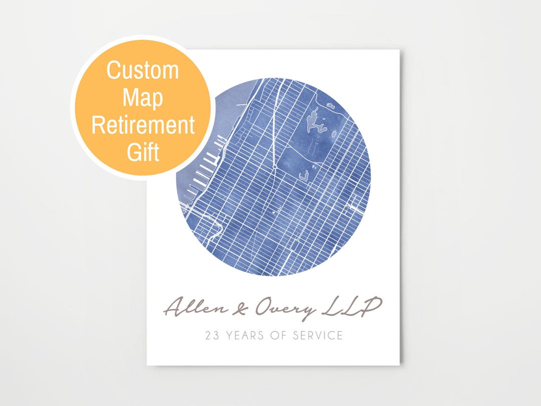 Personalized Retirement Gifts, Custom Map, Watercolor Print, Priest ...