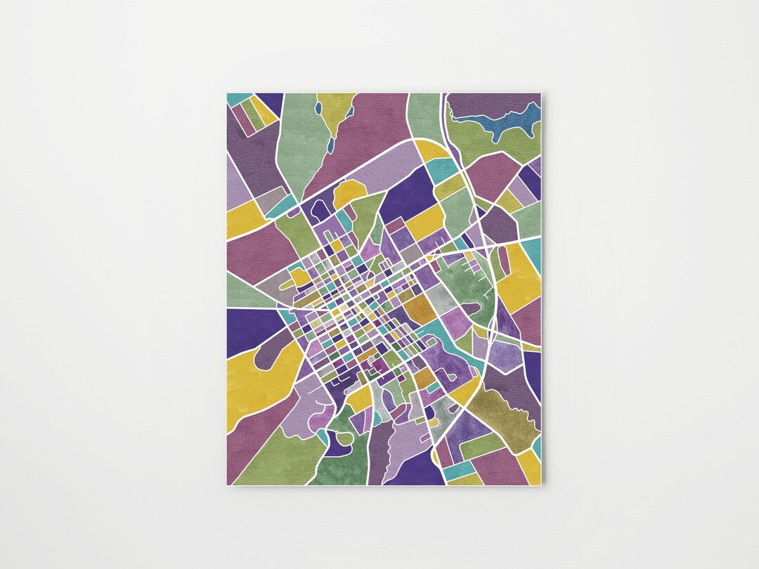 West Chester Map, Watercolor Print, Pennsylvania Wall Art - Etsy