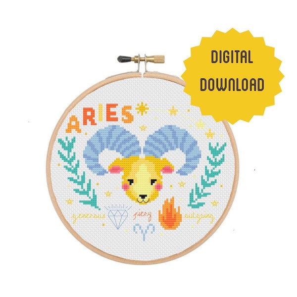 Aries Cross Stitch - Etsy