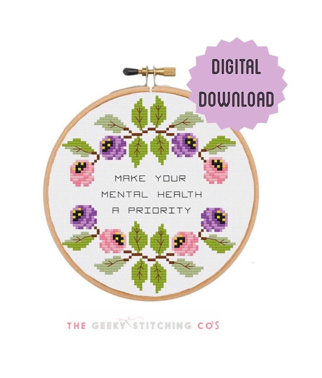 Make Your Mental Health a Priority 'cross Stitch Pattern' - Etsy UK