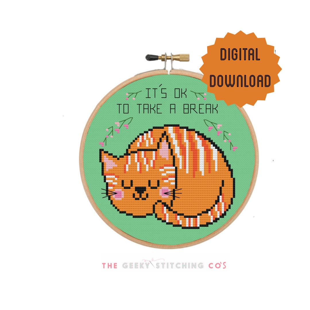 It's Ok to Take a Break 'cross Stitch Pattern' - Etsy