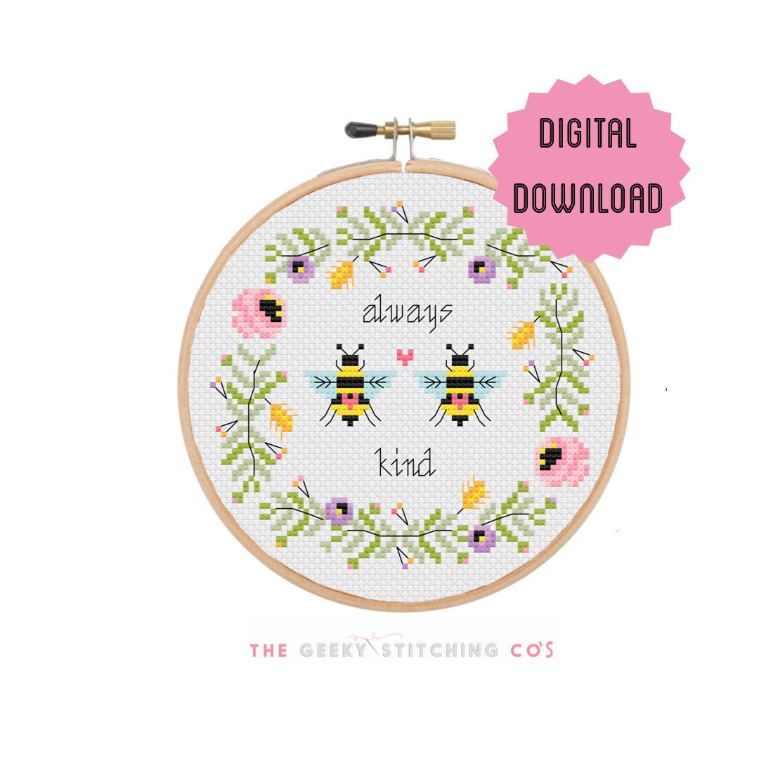 Always Bee Kind 'cross Stitch Pattern' - Etsy