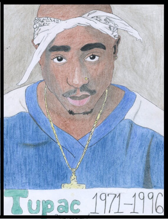 Framed Tupac Shakur Colorful Portrait - Etsy