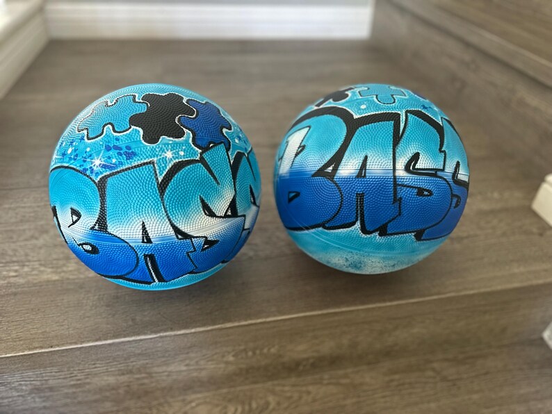 Custom Graffiti Name Basketball: Autism Awareness Airbrushed Art - Etsy