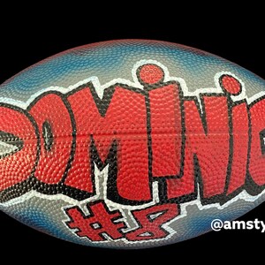 Personalized Handdrawn Airbrush Graffiti Football | Custom Artwork ...