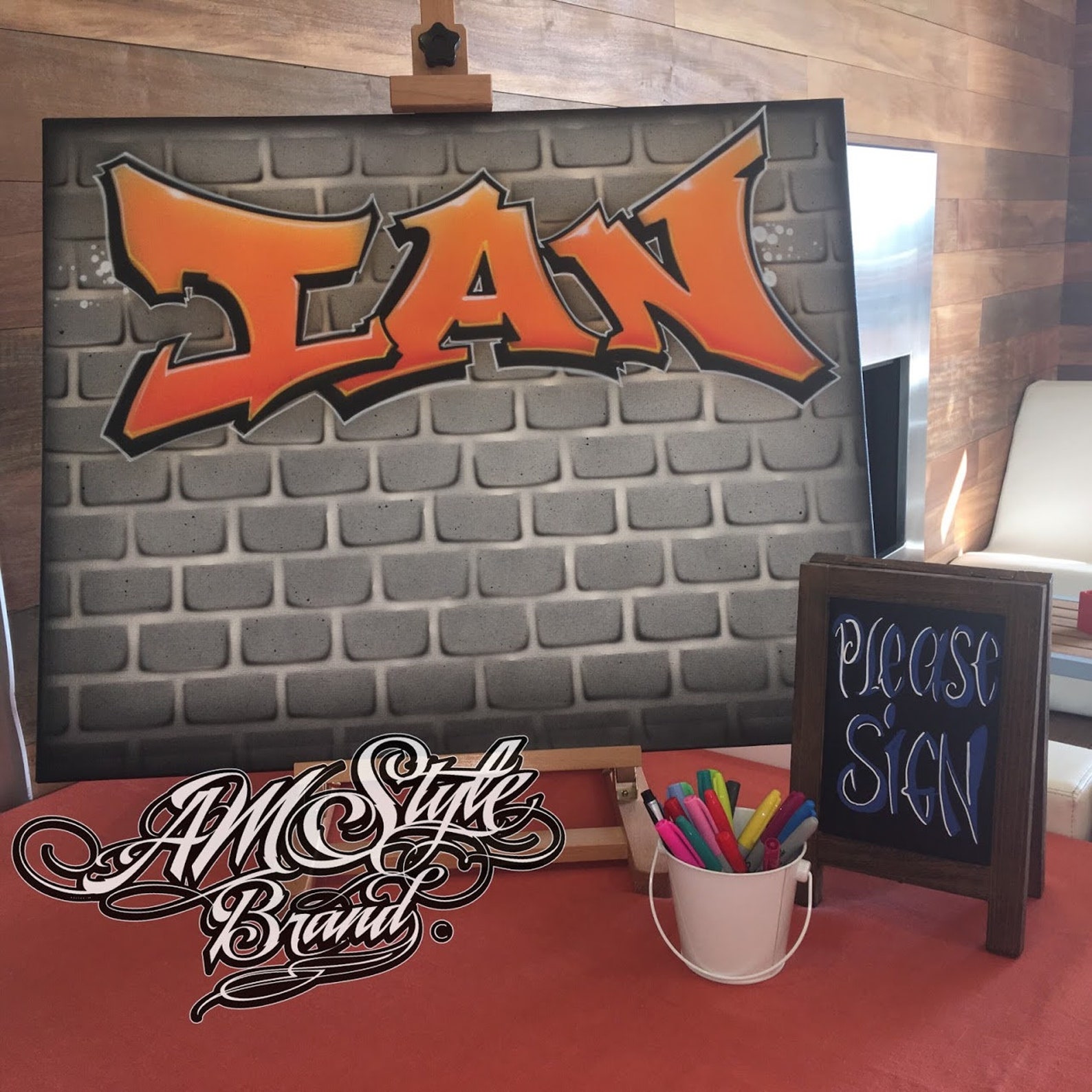 Airbrush Graffiti Wall Art Canvas Sign in Board 24x36 Bar Mitzvahs Bat ...