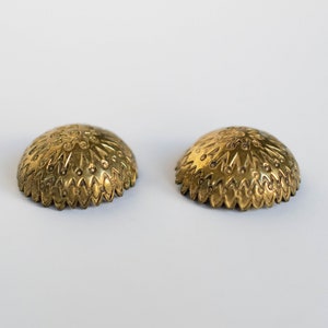 Set of Antique Gold Metal Dome Buttons With Beautiful Ornamental Design ...