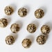 13mm Vintage German Round Beads, Ornamented Antiqued Gold Lucite ...