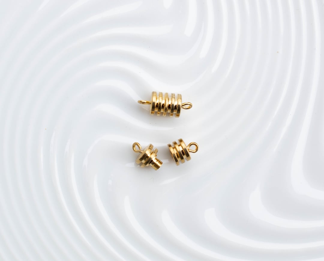 10mm Vintage Large Gold-plated Brass Screw Necklace Closures ...