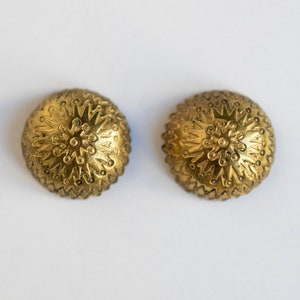 Set of Antique Gold Metal Dome Buttons With Beautiful Ornamental Design ...