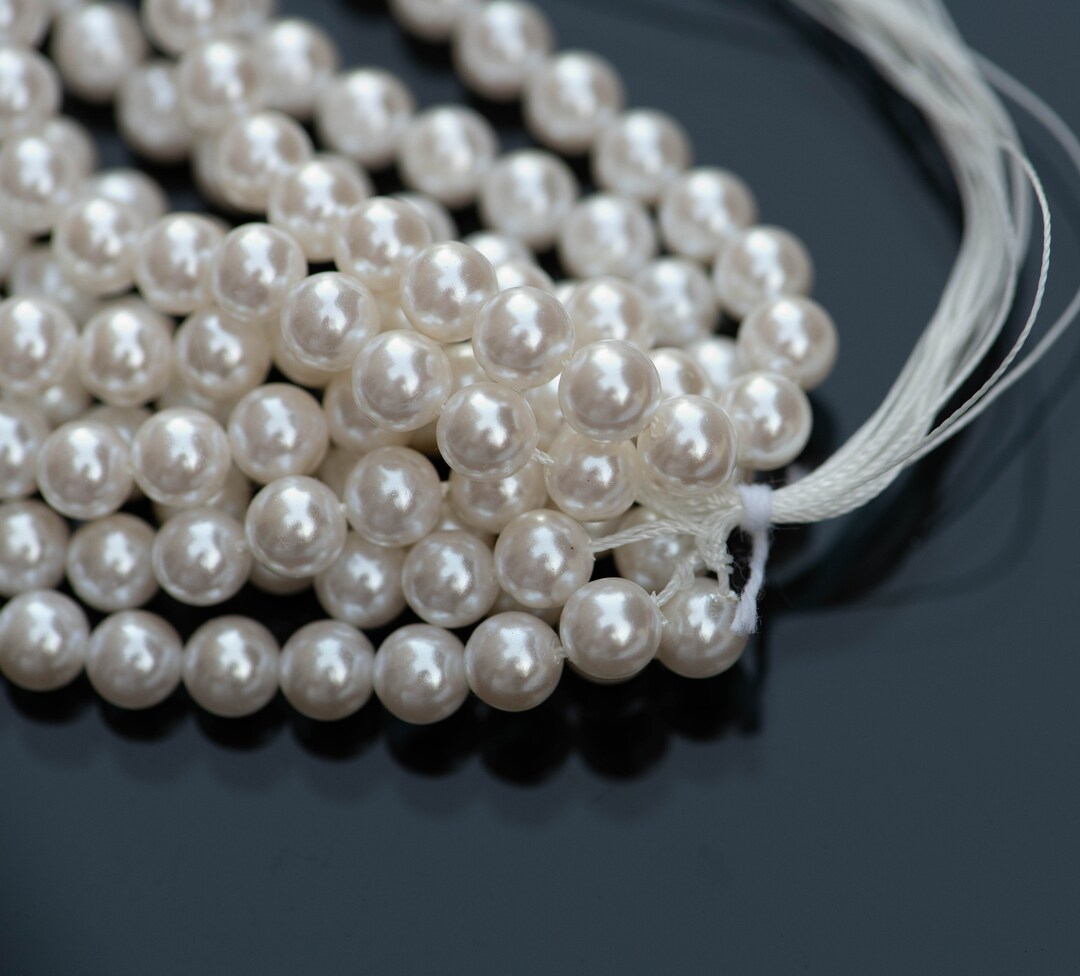6mm Round Faux Pearl Japanese Vintage Beads, White Spacers, Faux Pearl ...