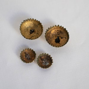 Set of Antique Gold Metal Dome Buttons With Beautiful Ornamental Design ...
