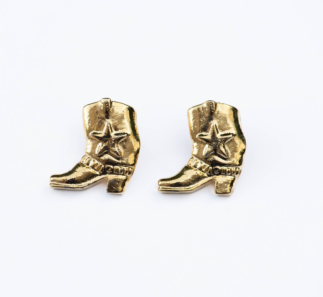 27mm Vintage Rustic Gold Tone Metal Cowboy Boot Decorative Shank ...