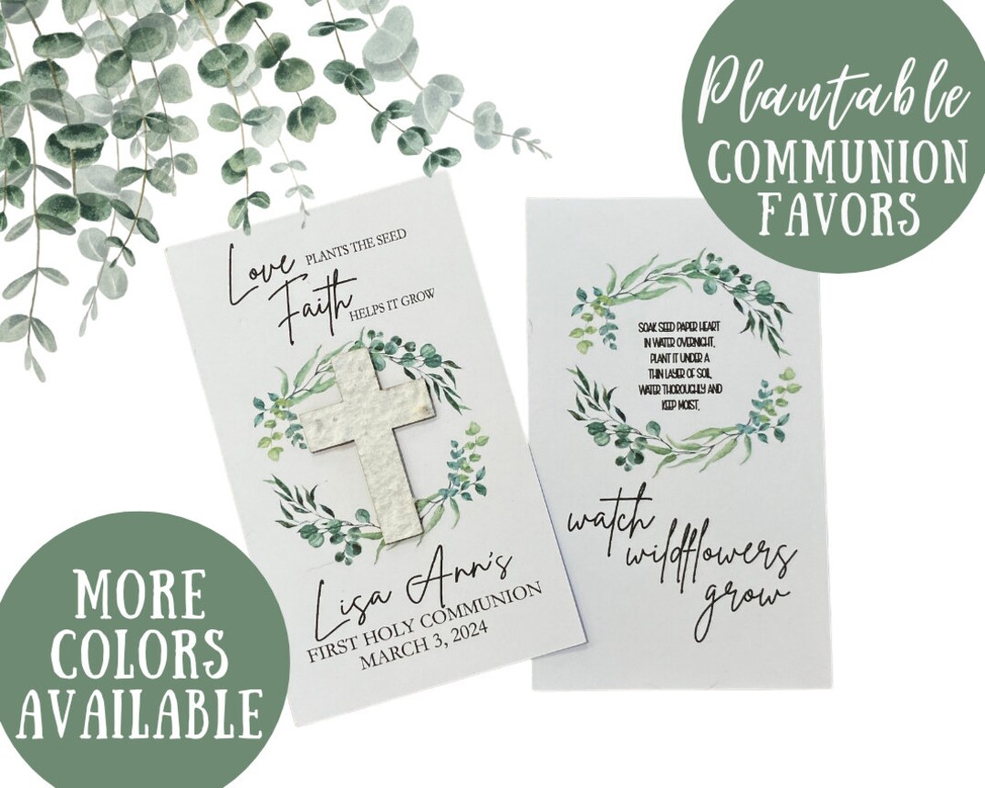 Personalized First Holy Communion Favors, Wildflower Communion Favors ...