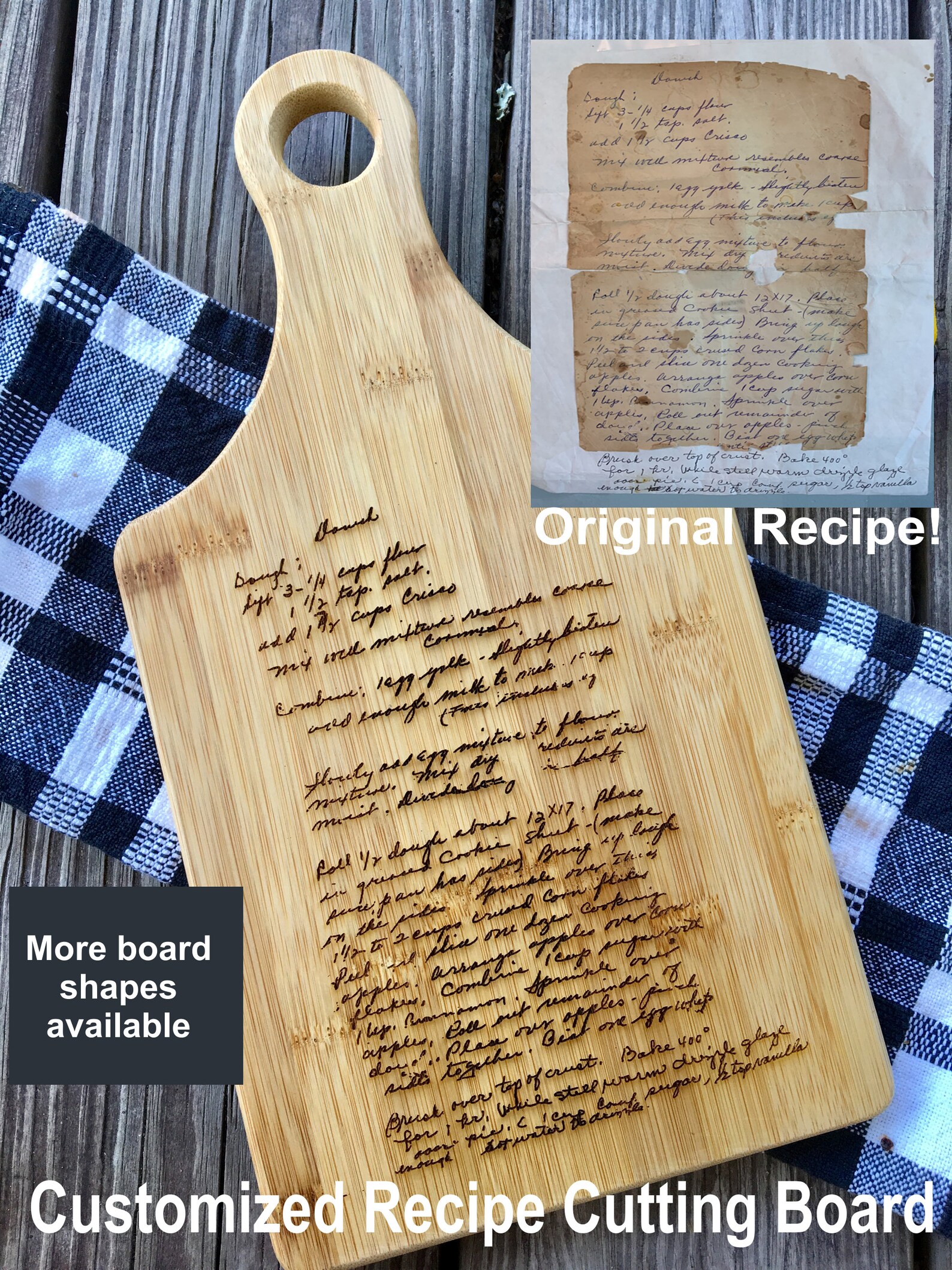 Personalized Recipe Cutting Board Handwriting Gift - Etsy