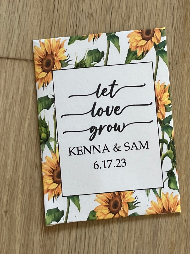Custom Sunflower Seed Packets Custom Sunflower Wedding - Etsy