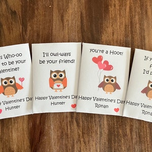 Personalized Owl Valentines, Owl Valentines Day Card Alternative, Owl ...