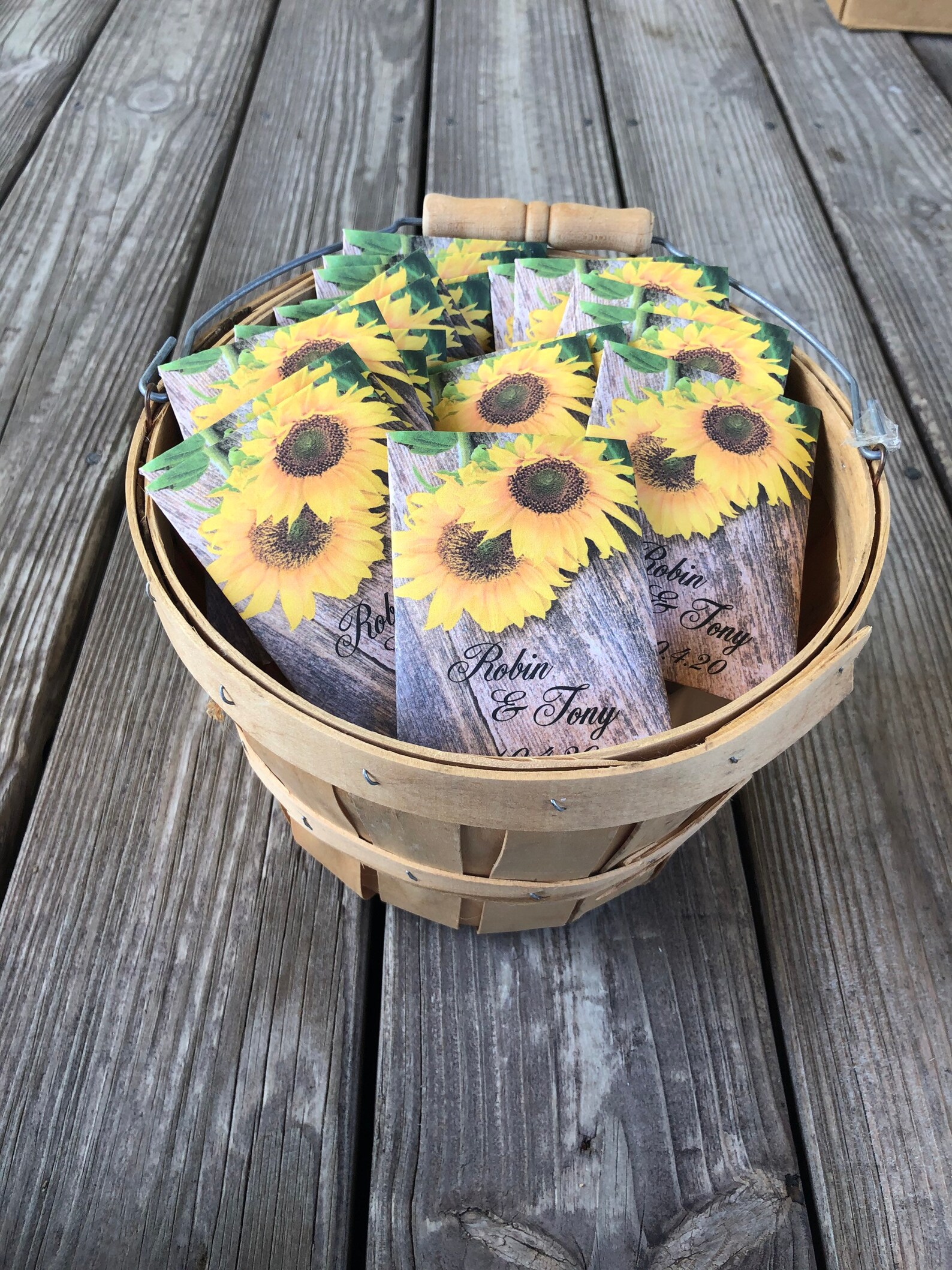 50 Sunflower Seed Packets Rustic Sunflower Favors Sunflower | Etsy