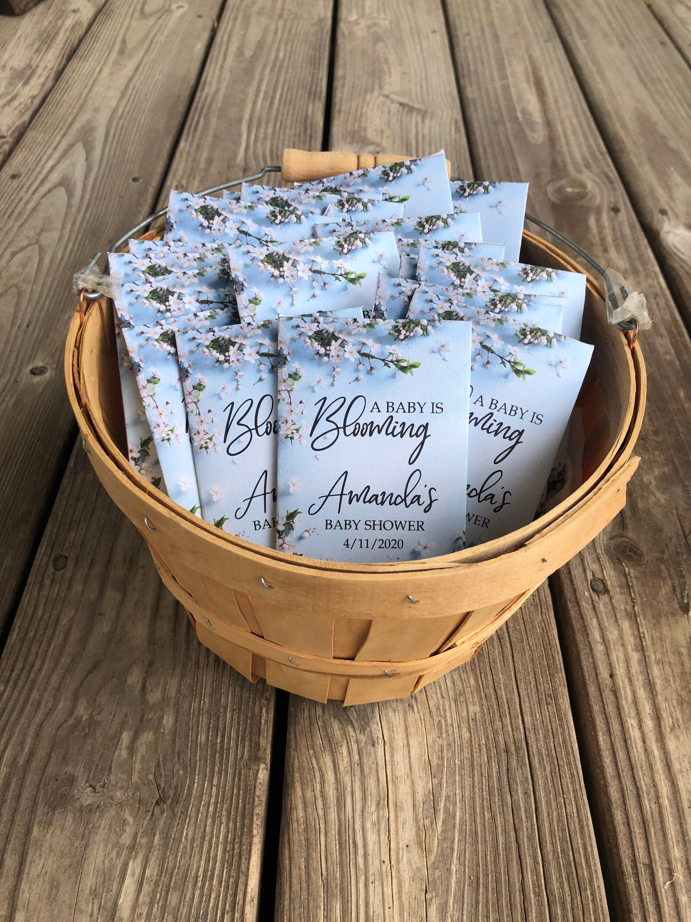 Blue Baby Shower Seed Packets: White Flower Favors - Etsy