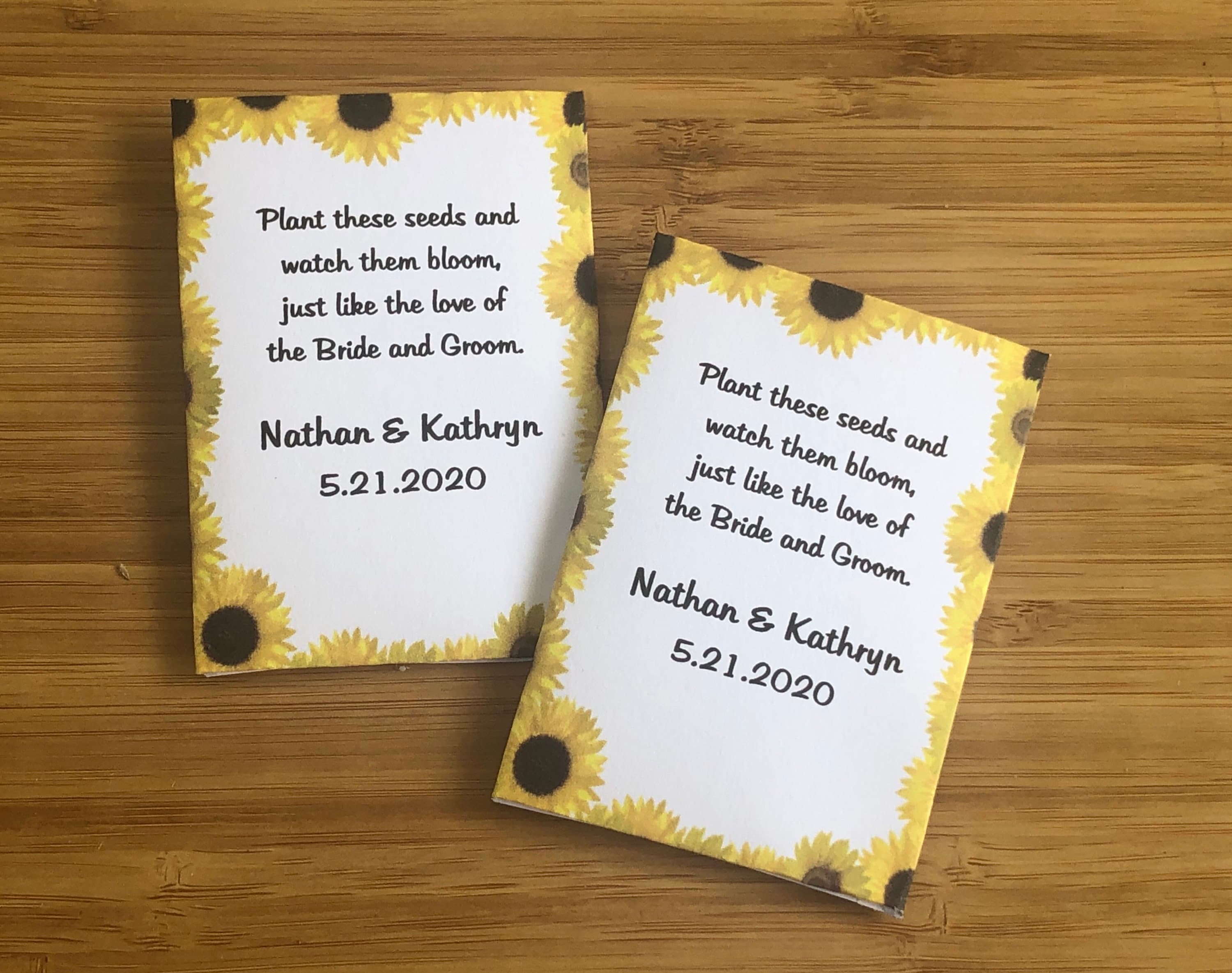 50 Custom Yellow Sunflower Border Fall Personalized Wedding - Etsy
