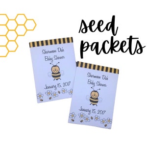 Bumble Bee Baby Shower Seed Packets, Paper Bumble Bee Favors, Bumble ...