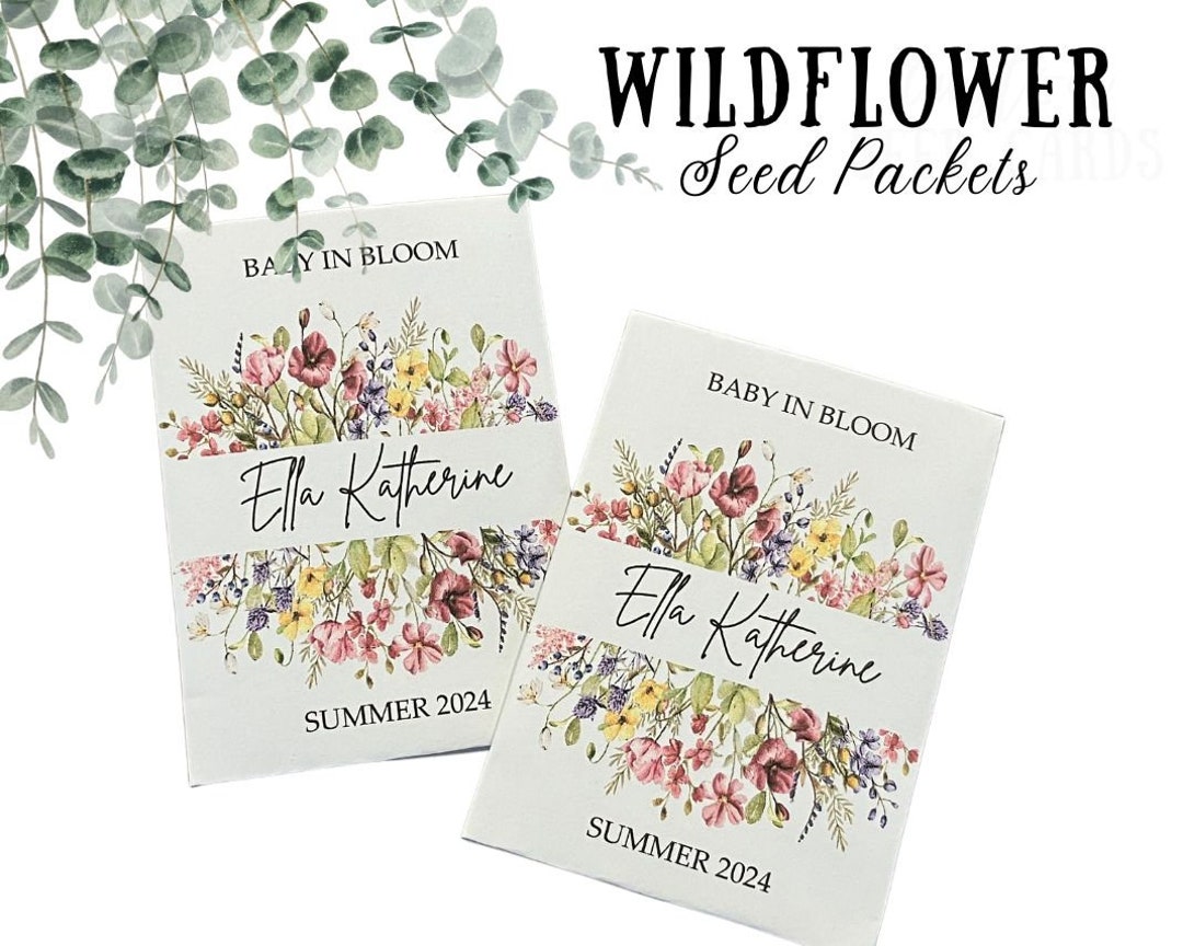 Custom Wildflower Seed Packet Favors: Baby Shower, Baby in Bloom - Etsy