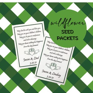 Personalized Irish Wedding Wildflower Seed Packets: Claddagh Favors - Etsy