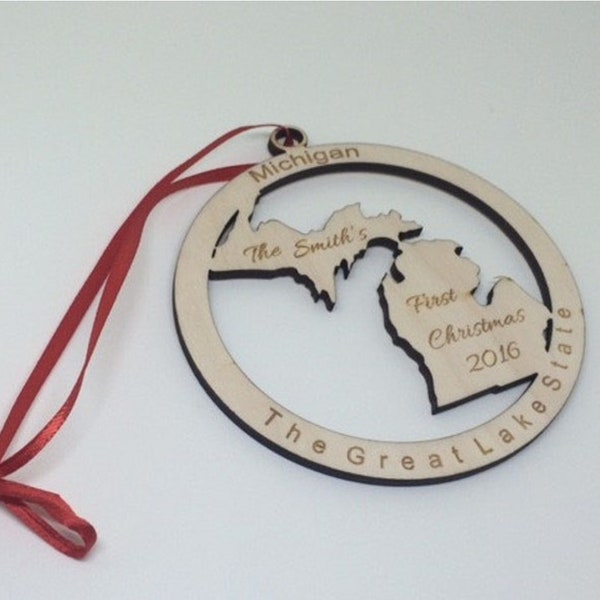 Michigan Ornament - Etsy