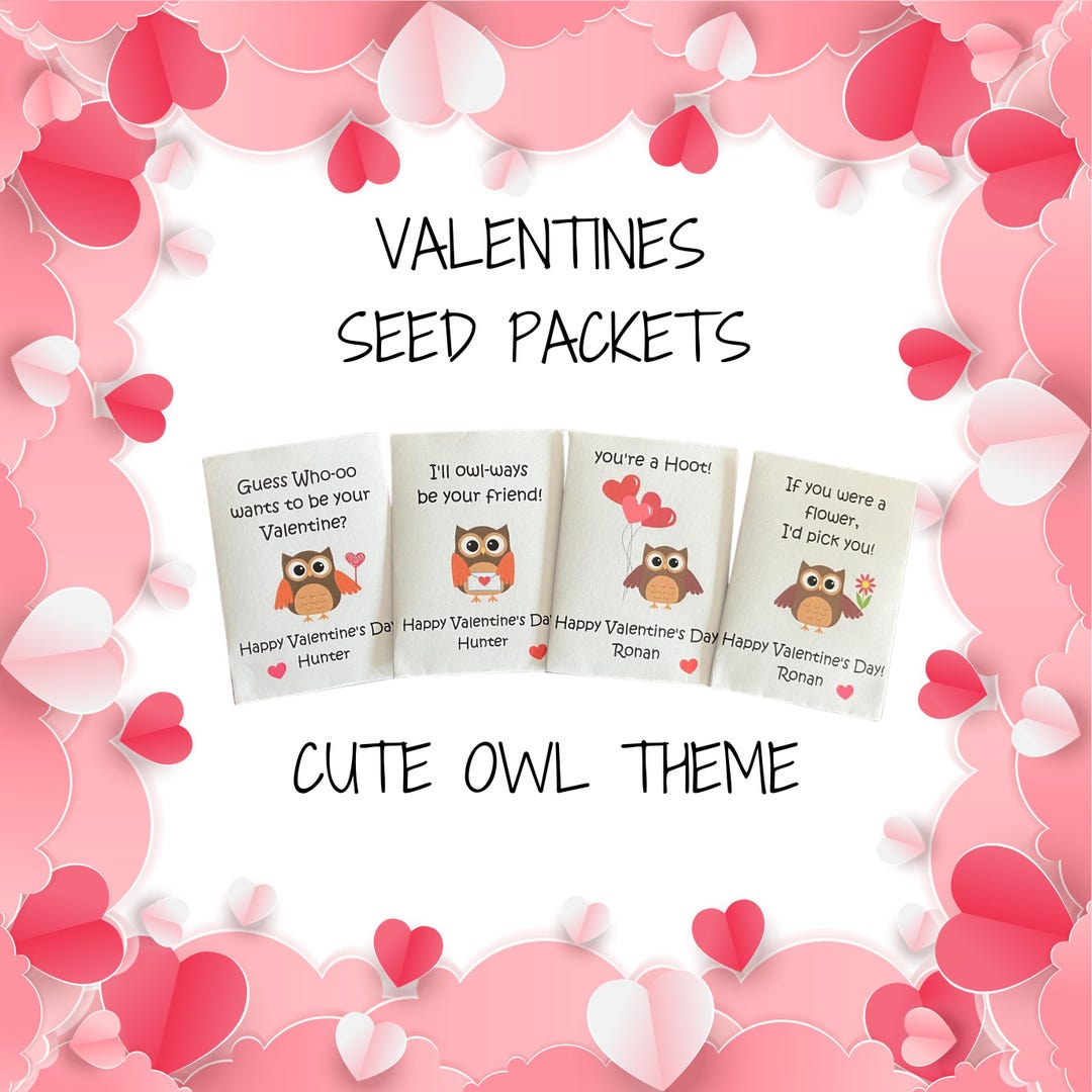Personalized Owl Valentines, Owl Valentines Day Card Alternative, Owl ...