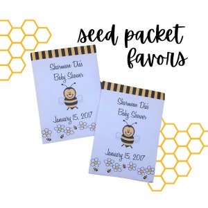 Bumble Bee Baby Shower Seed Packets, Paper Bumble Bee Favors, Bumble ...