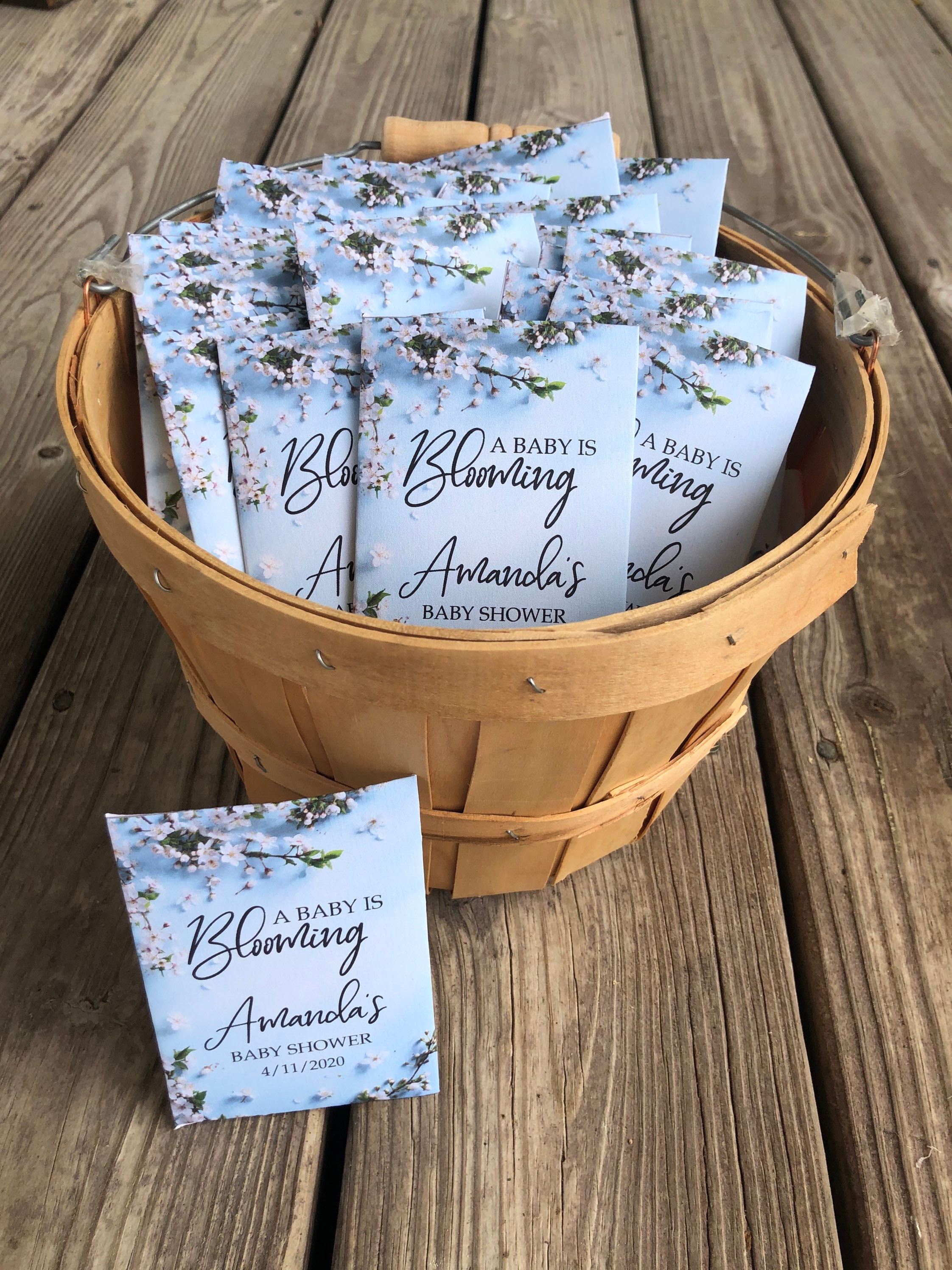 Blue Baby Shower Seed Packets: White Flower Favors - Etsy