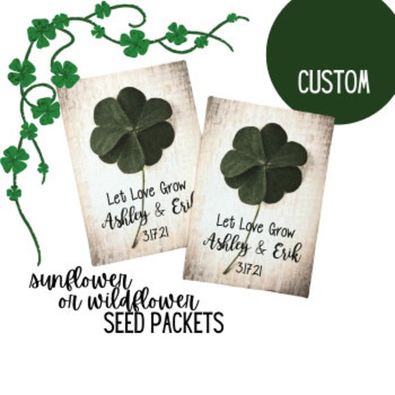 Irish Shamrock Seed Packets Wildflower Seed Bomb Favour Gifts Free