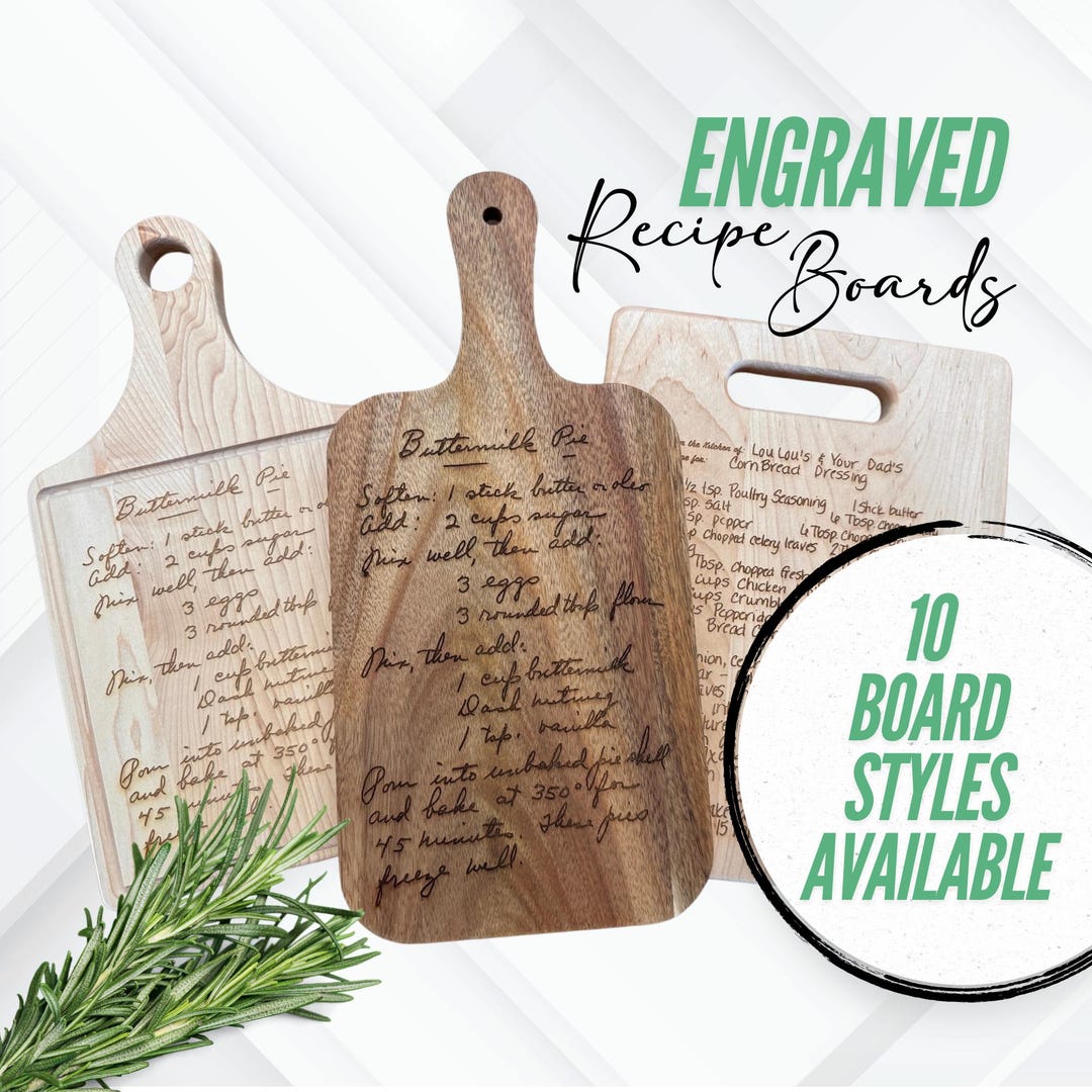 Personalized Recipe Cutting Board: Engraved Handwriting Gift - Etsy