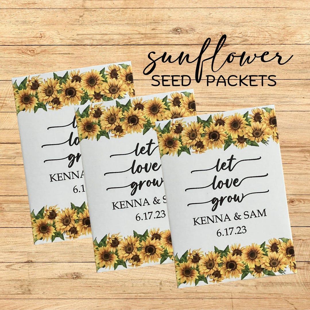 Custom Sunflower Seed Packet Favors: Personalized Wedding Keepsake - Etsy