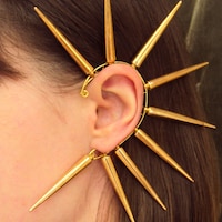 Rising Sun Ear Cuff | 22kt Gold, Silver, Black Rhodium & Rose Gold ...