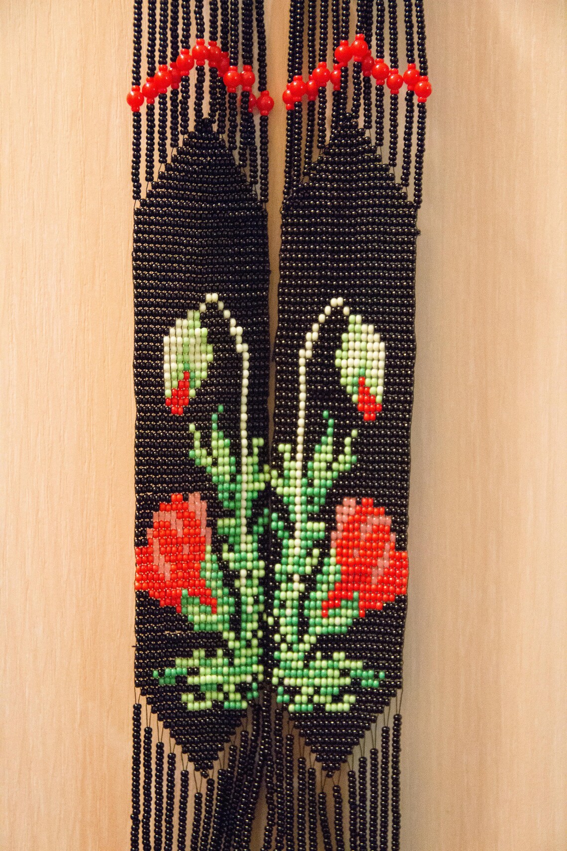 Red Flower Necklace for Women Unique Flower Gerdan Boho Ethnic - Etsy