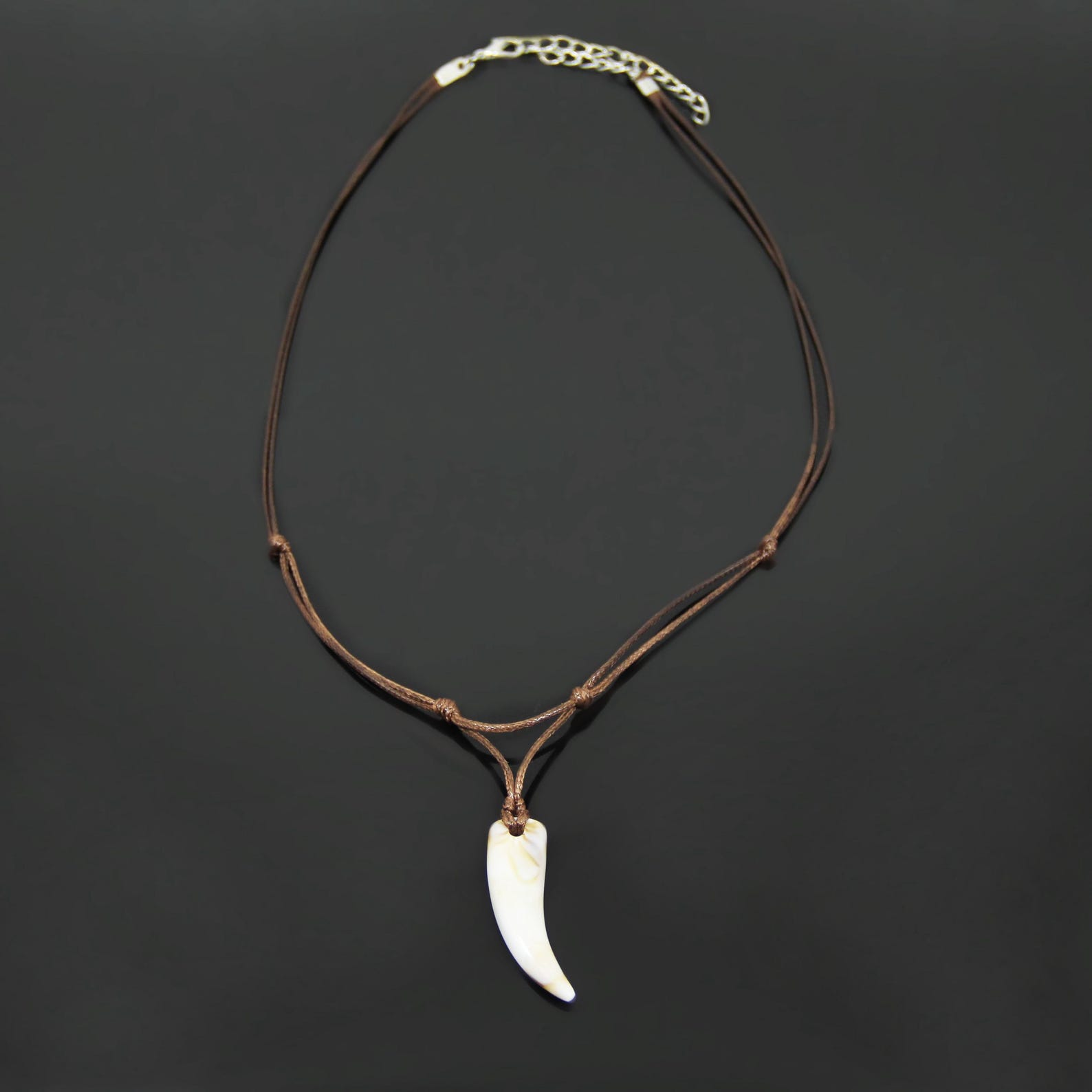Tooth Necklace, Plastic Faux Fang Tribal Lion Teeth Jewelry, Amulet ...